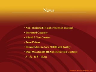 Rainbow Research Optics, Inc. | PPT