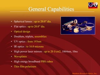 Rainbow Research Optics, Inc. | PPT