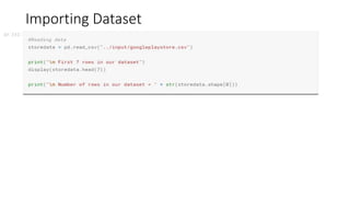 Data Science | Predictive Analysis of Play Store using Data Science & Machine Learning | PPT