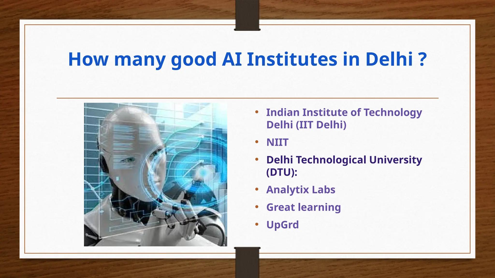 Artificial Intelligence institute in delhi | PPTX