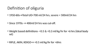 Interpretation of Oliguria in critically ill patients | PPT