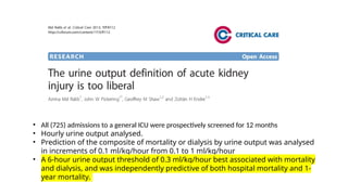 Interpretation of Oliguria in critically ill patients | PPTX