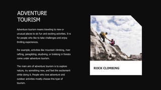 Presentation about types of tourism and importance | PDF