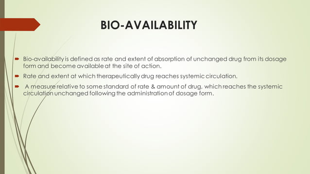 Drug Bio-availability.pdf | Free Download