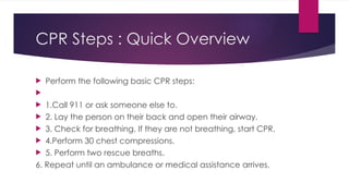 Cpr presentation for bsc nursing students | PPTX