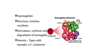 Comprehensive Overview of Haemoglobin: Structure, Function, and ...