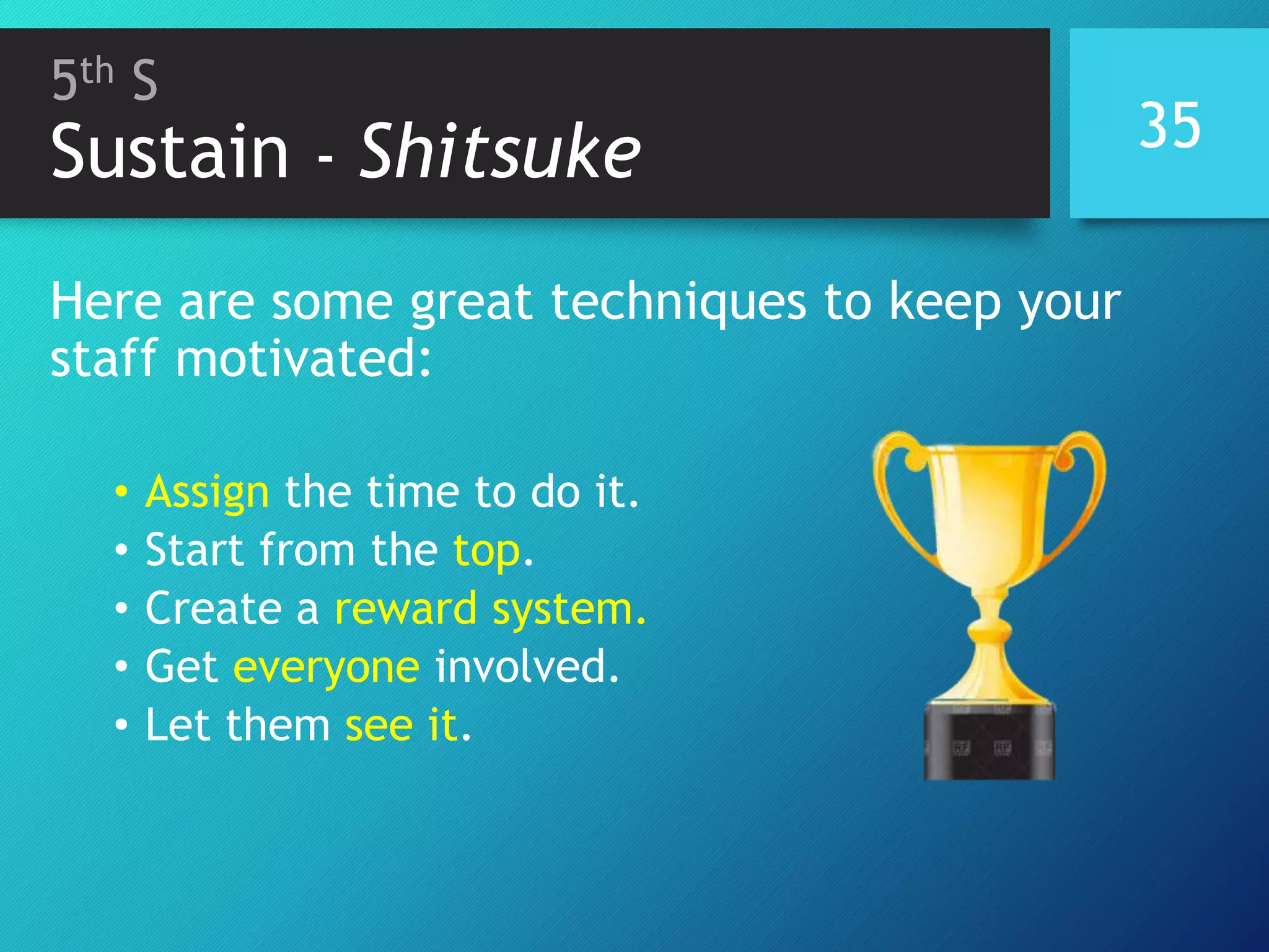 Presentation 5 S workplace organization methodology | PPTX