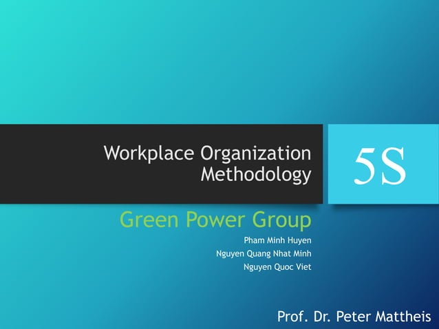 Presentation 5 S workplace organization methodology | PPTX
