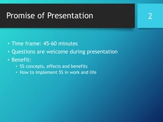 Presentation 5 S workplace organization methodology | PPTX