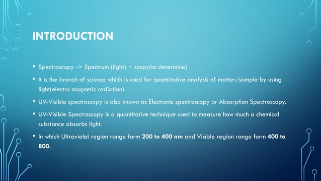 UV-VISIBLE SPECTROSCOPY and it's Introduction,Principle,Instrumentation ...