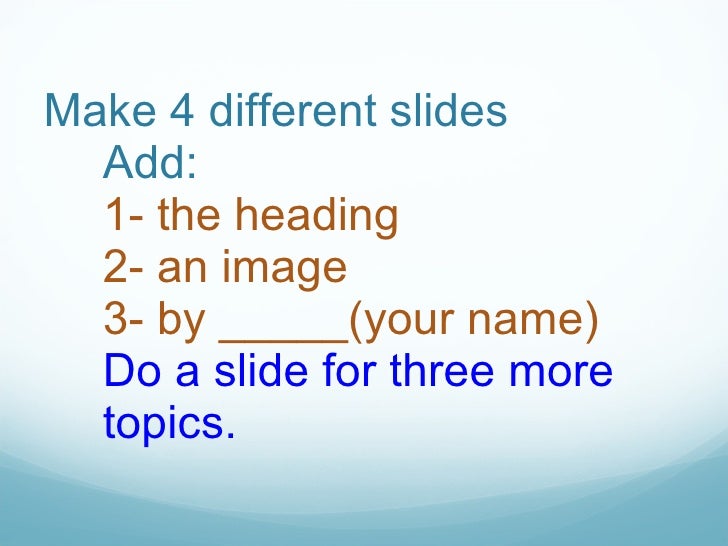 Powerpoint: "How to make the first page"