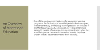 An Overview of Montessori Education | PPTX | Daycare and Pre-School ...