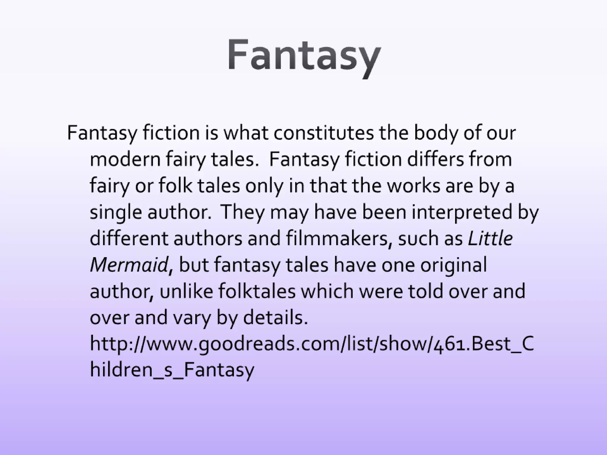 Fantasy Fiction | PPTX