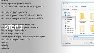 INTRODUCTION TO HTML | PPTX