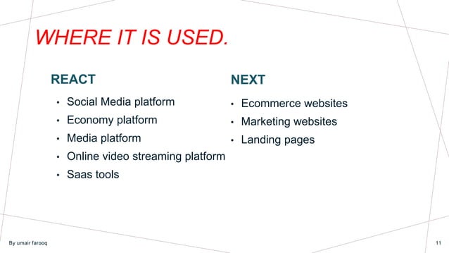 difference between React and Next js | PPTX
