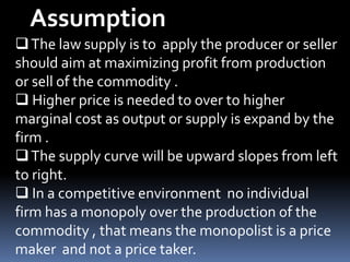 Presentation on law of supply. | PPTX