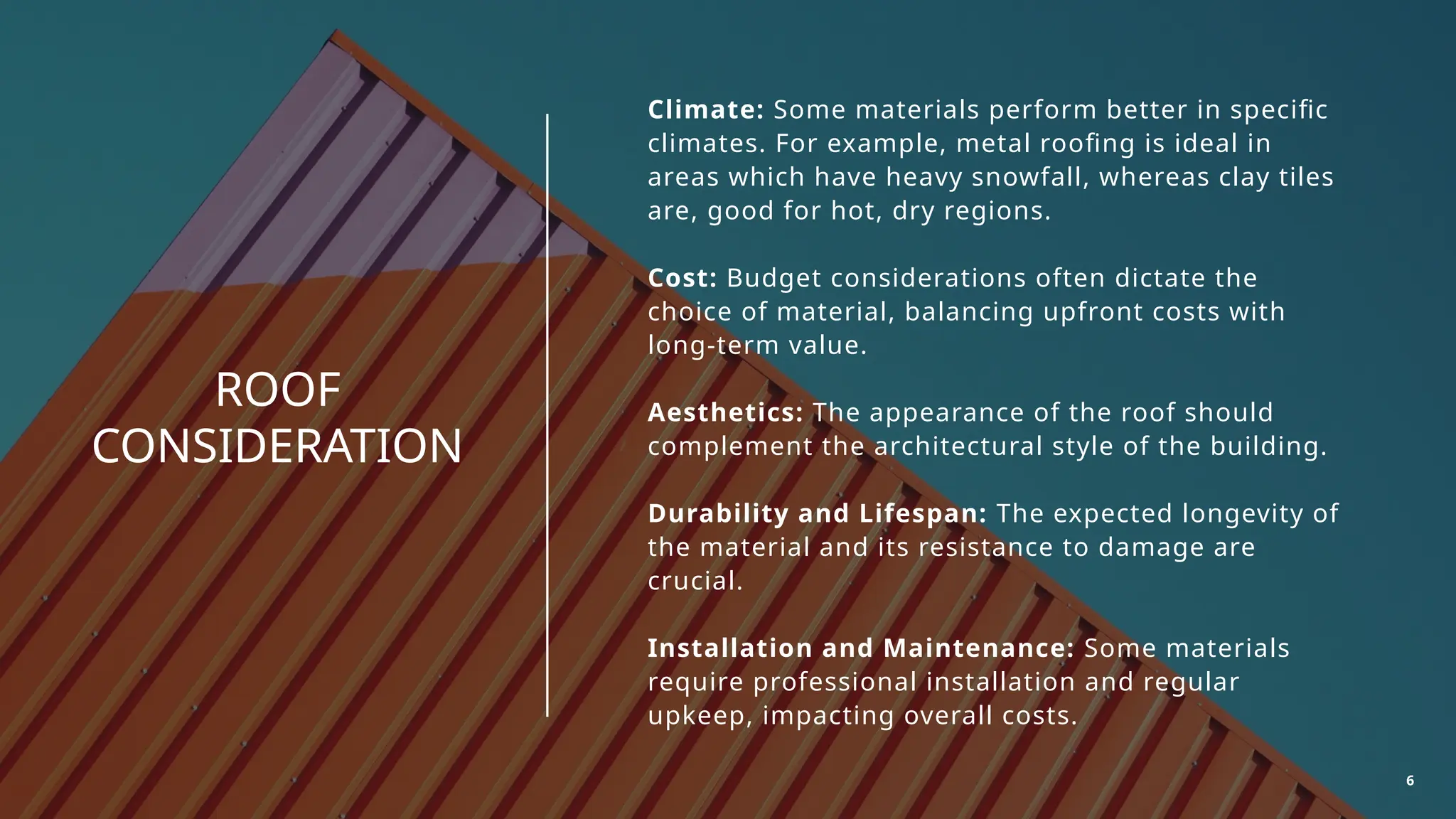 Presentation on roofing materials and their uses | PPTX