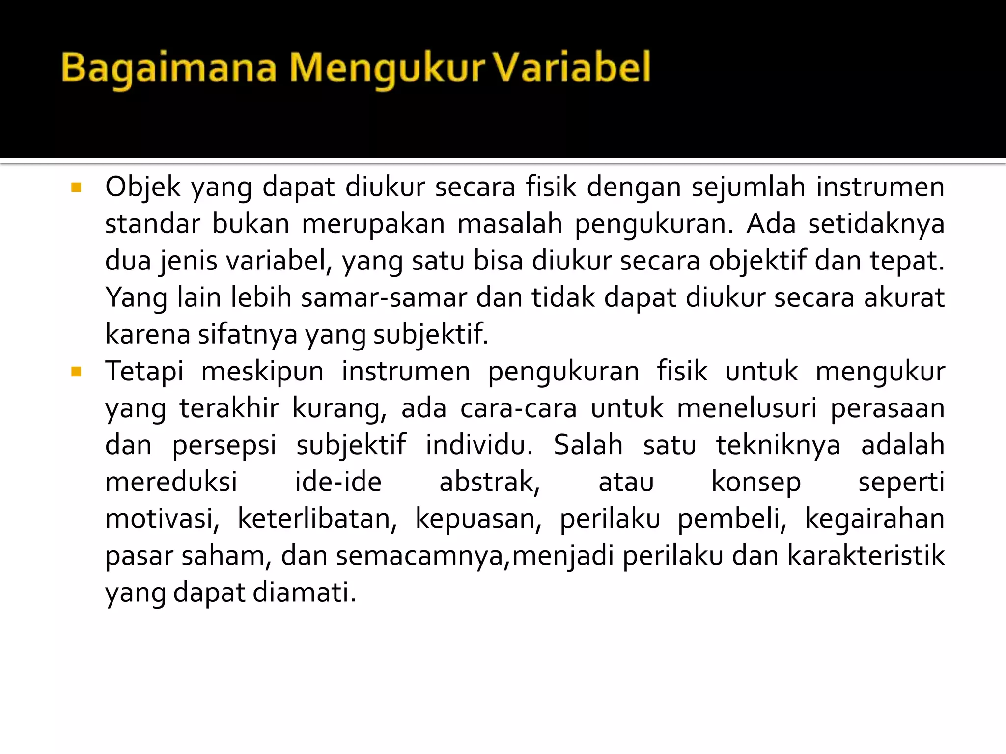 Pengukuran Variabel: Definisi Operasional dan Skala Pengukuran ...