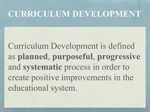 Curriculum Development | PPTX