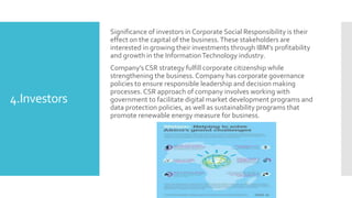 CSR activity of International Business Machine (IBM). Information about ...