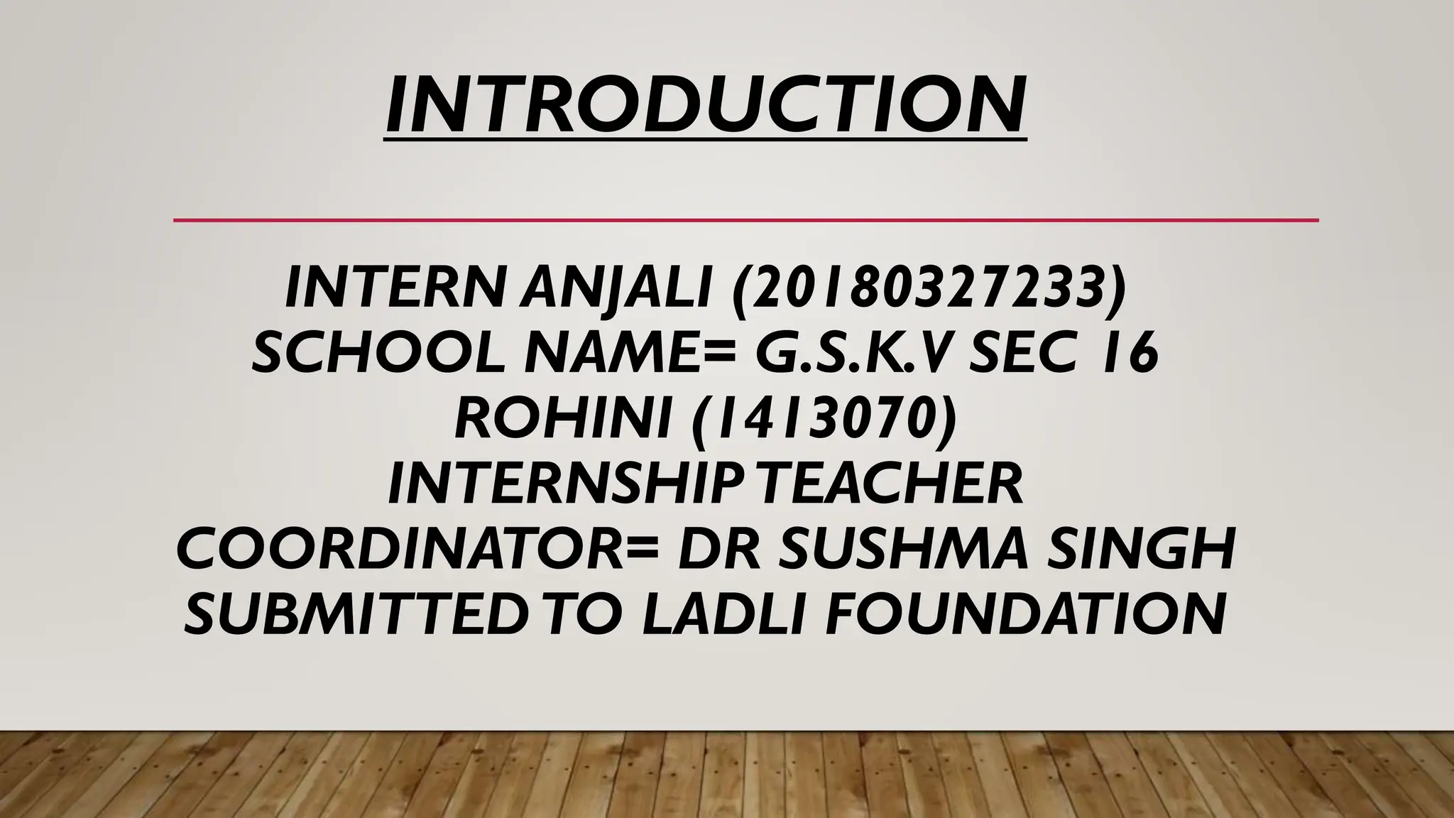 Anjali SKV Sector16 Rohini SWOT Analysis Social Internship Program | PDF