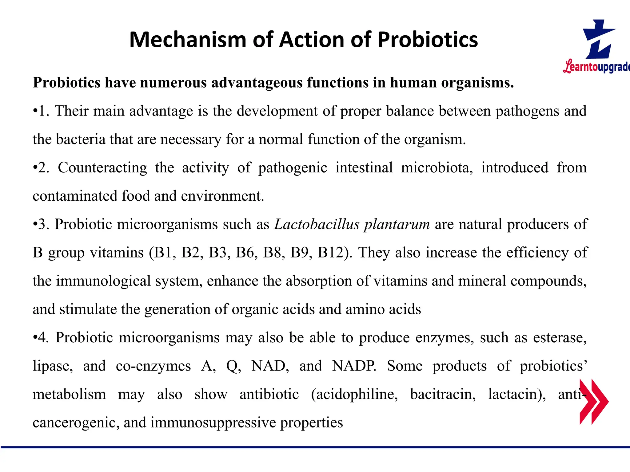 Presentation on probiotics and their mode of action.pptx