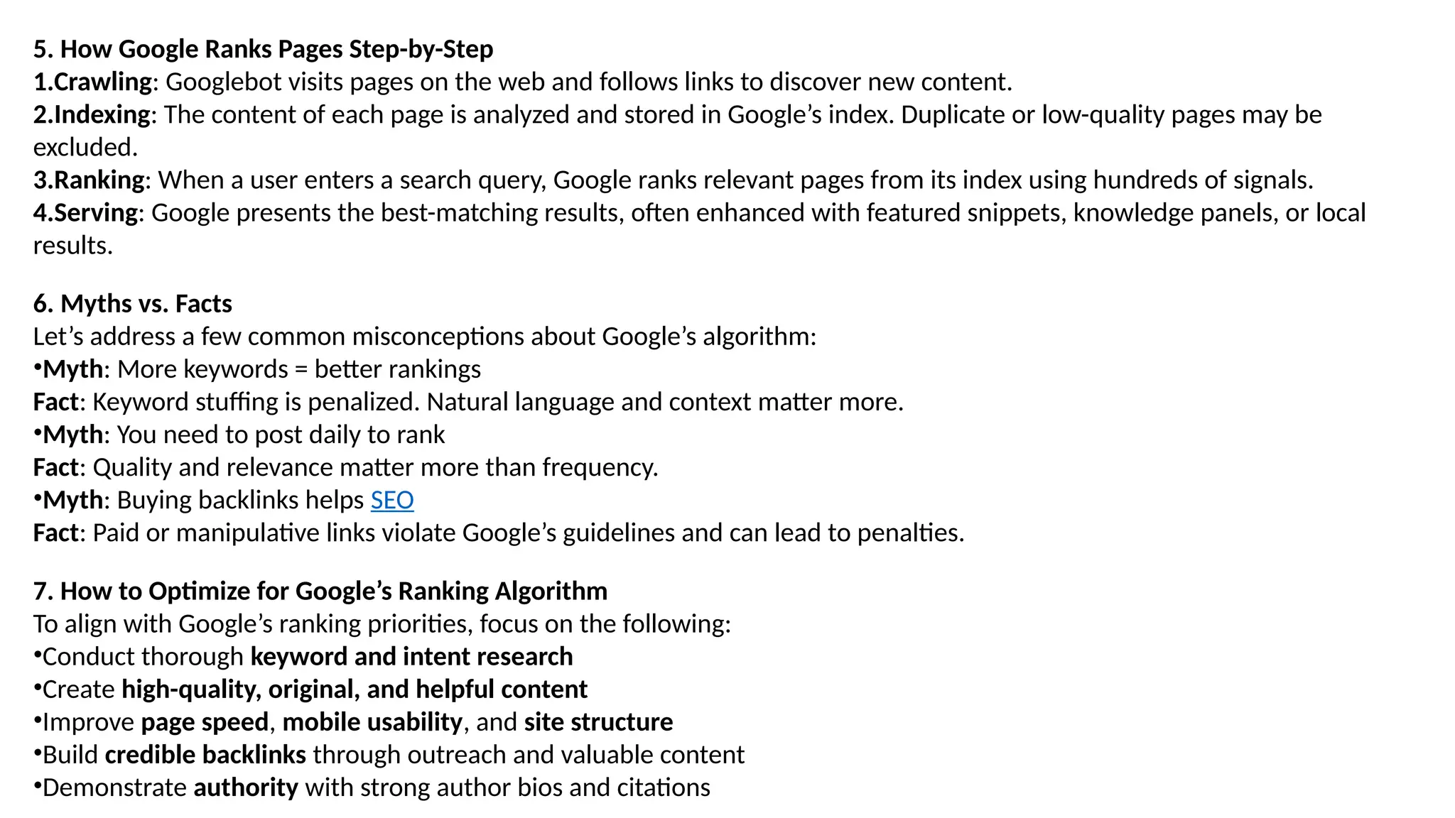 Understanding Google’s Ranking Algorithm | PPTX