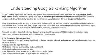 Understanding Google’s Ranking Algorithm | PPT