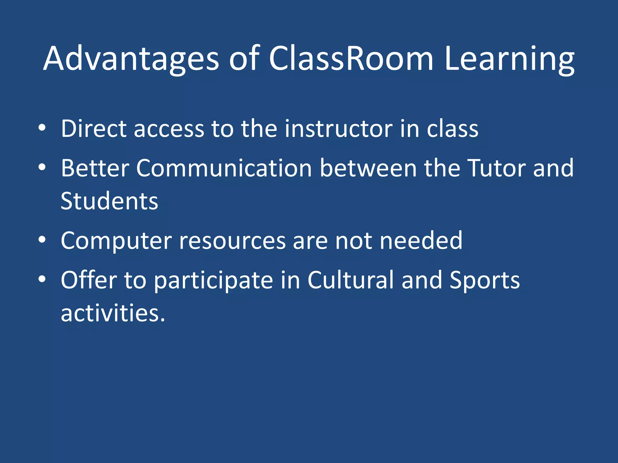 E-learning vs Classroom learning | PPTX