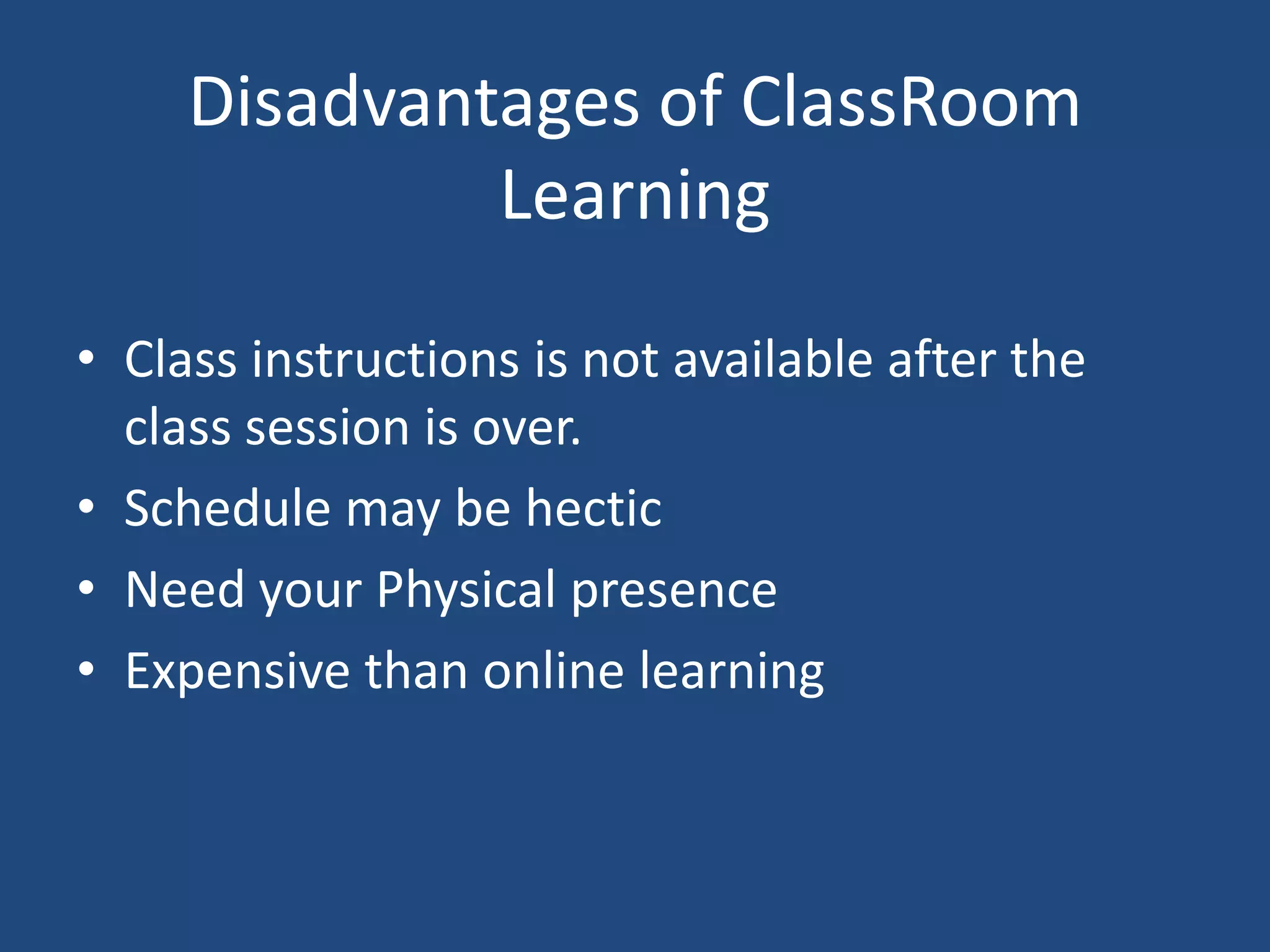 E-learning vs Classroom learning | PPTX