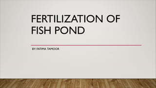 Fertilization of Fish Pond | PDF