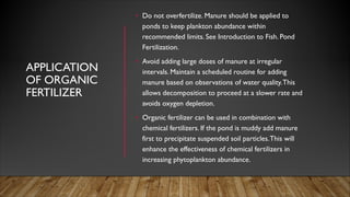 Fertilization of Fish Pond | PDF