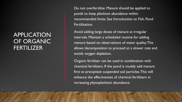 Fertilization of Fish Pond | PDF | Agriculture | Industries