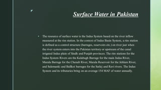 Importance of Water Resources in Pakistan | PDF
