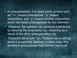 presupposition and its types in details | PPT