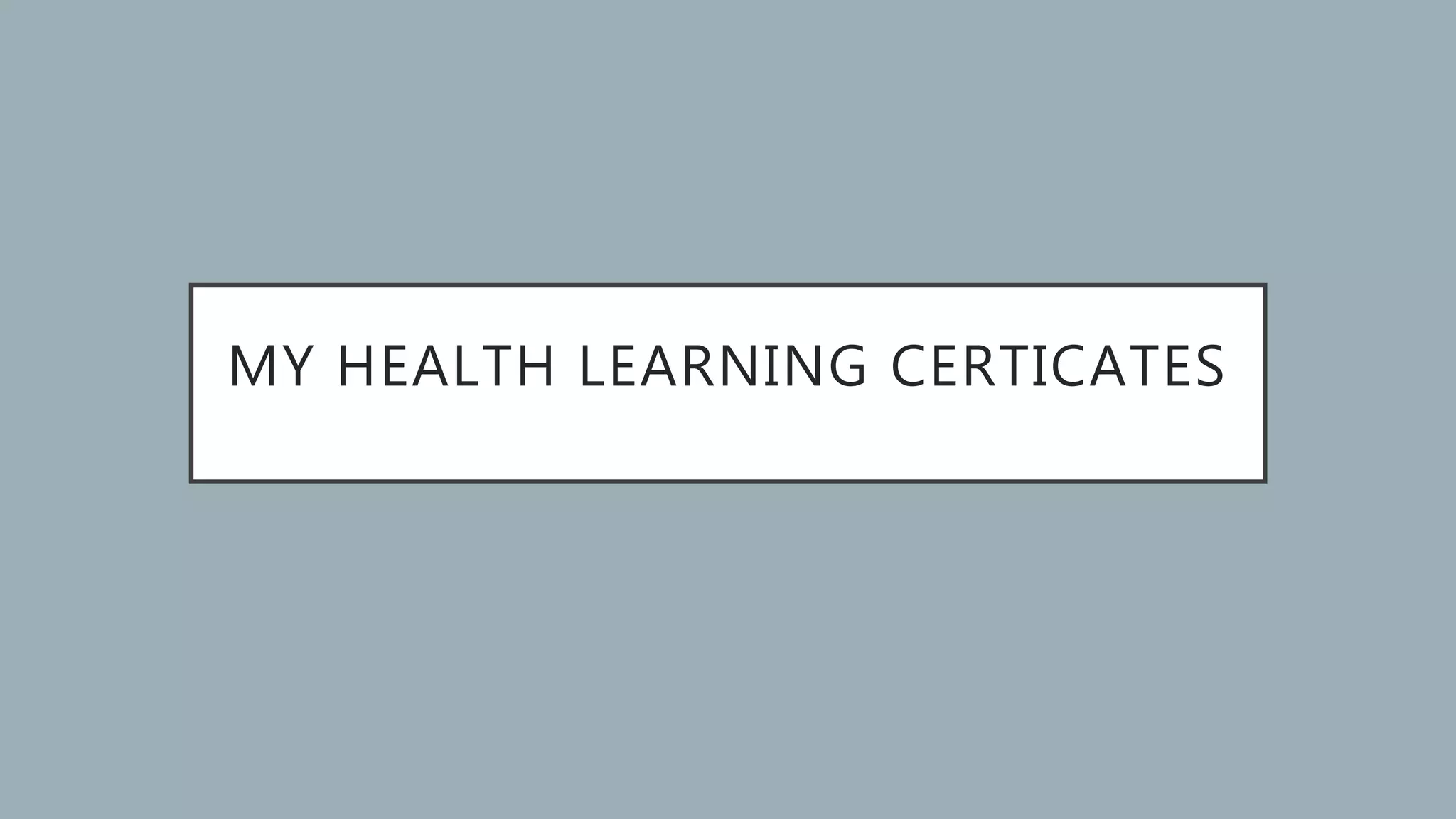 Health Learning | PPTX