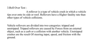 Types of crash test of vehicle | PPTX
