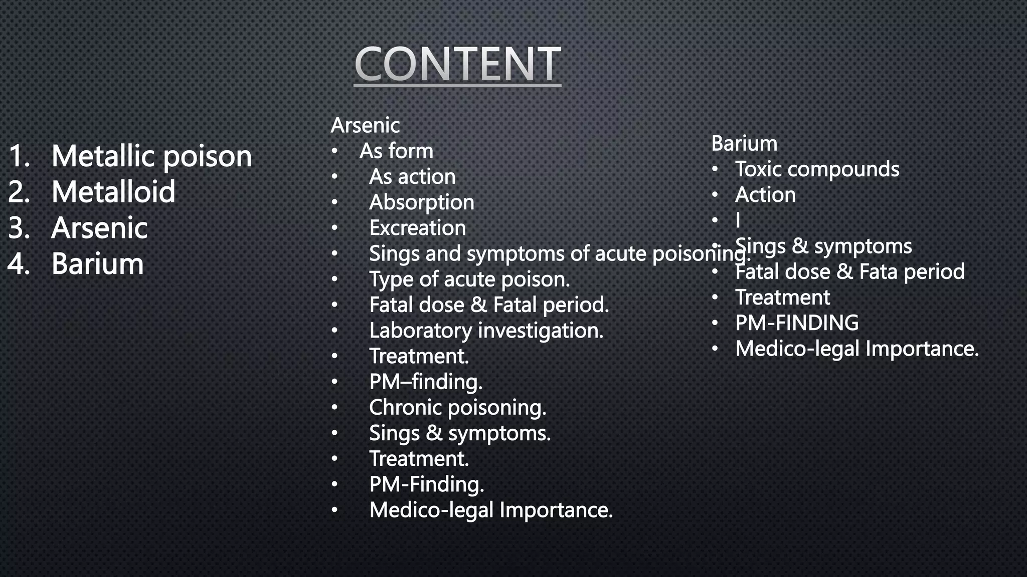 Metallic poison - As & Ba | PPTX