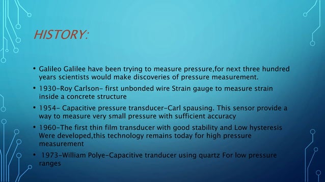 Pressure sensor definition,history,types.. | PPTX
