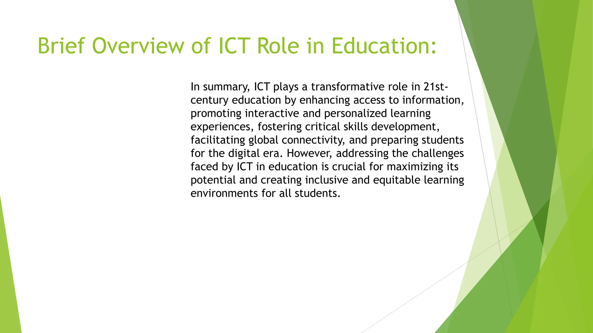 ICT role in 21th century in education and it's challenges | PPTX | Internet | Computing