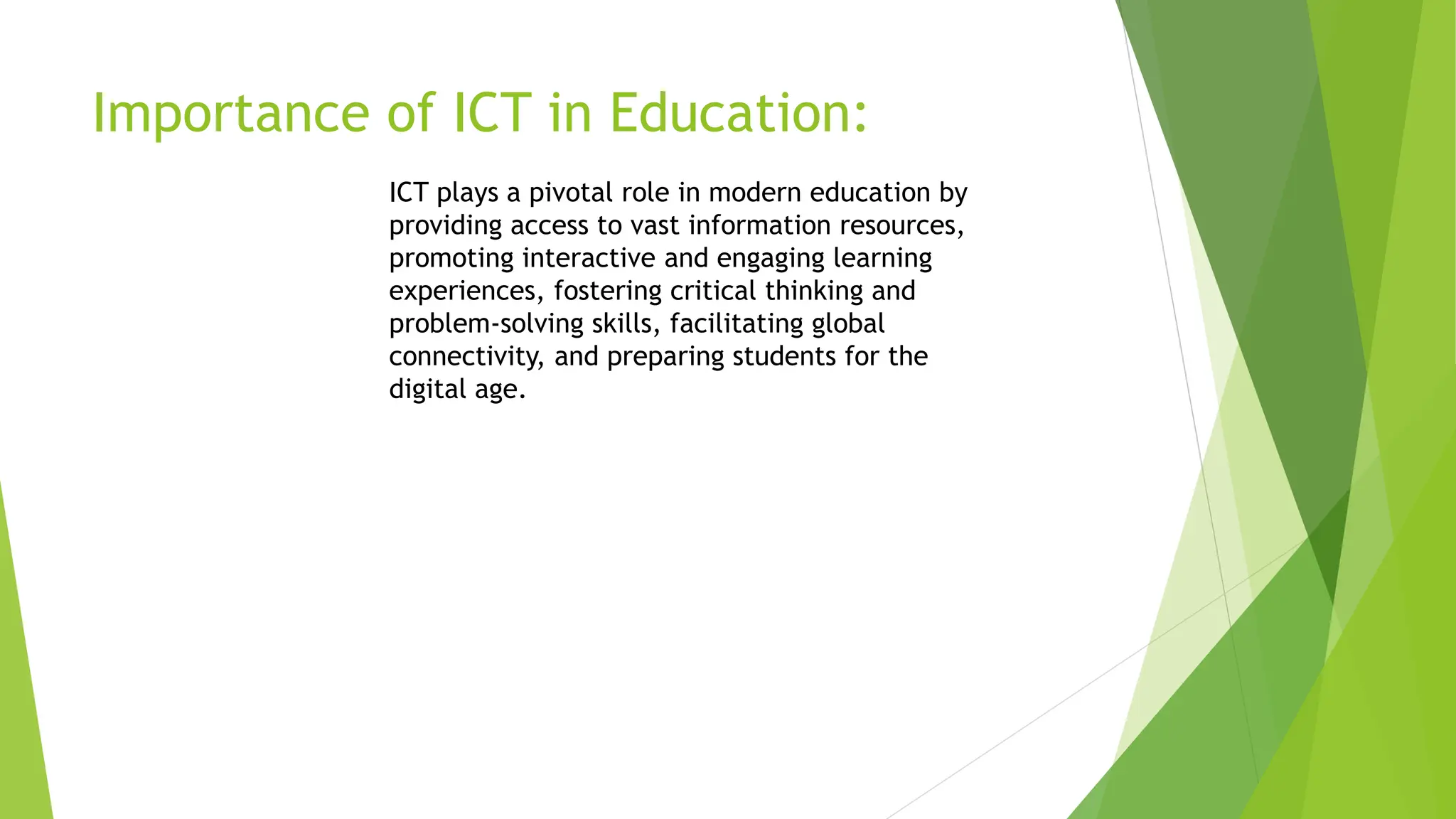 ICT role in 21th century in education and it's challenges | PPTX