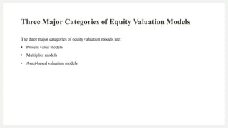 Presentation on business valuation and financial modelling | PPTX