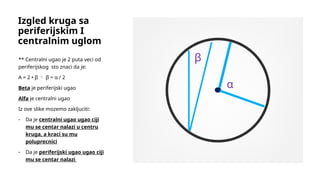Krug (definicije formule / matematika za 7 razred | PPTX