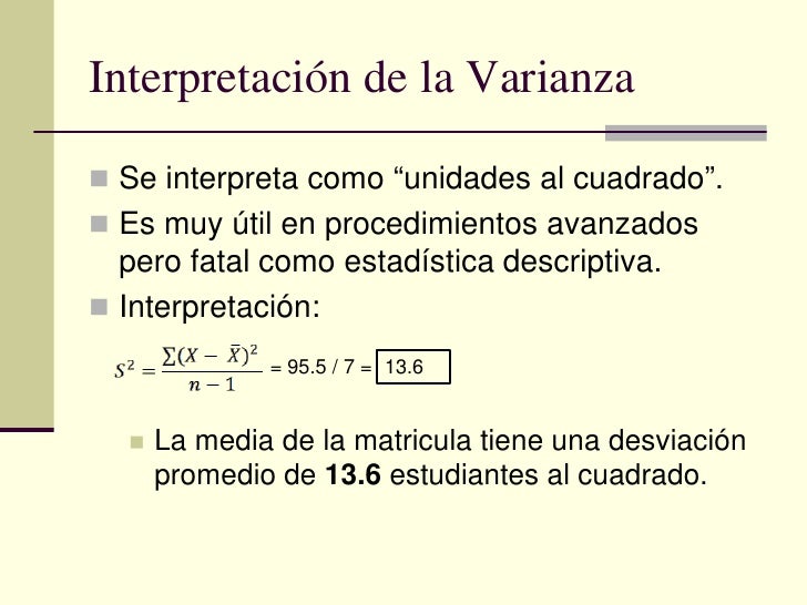 Interpretacion De La Varianza En Estadistica Ejemplos