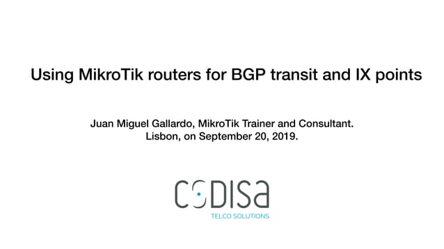 Using MikroTik routers for BGP transit and IX points | PDF | Computer Networking | Computing