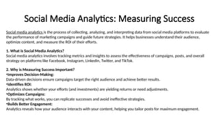 Social Media Analytics: Measuring Success | PPTX