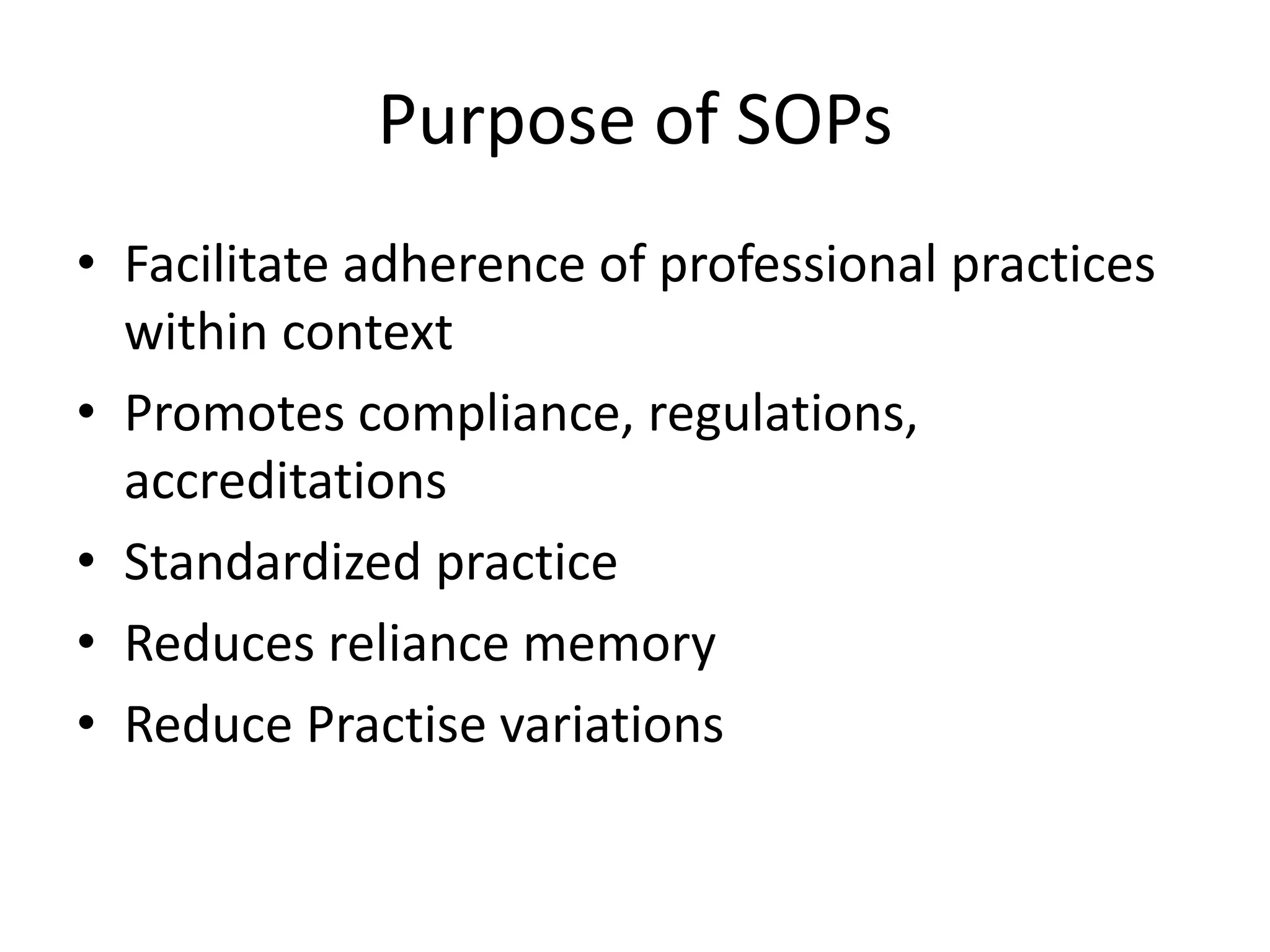 Developing Standard Operating Procedures | PPTX