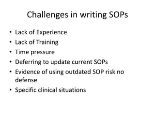 Developing Standard Operating Procedures | PPT