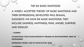 Presentation emotions and moods, basics type of emotions | PPT