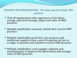 Measuring the Strategic Impact and Value of Human Resources Development ...